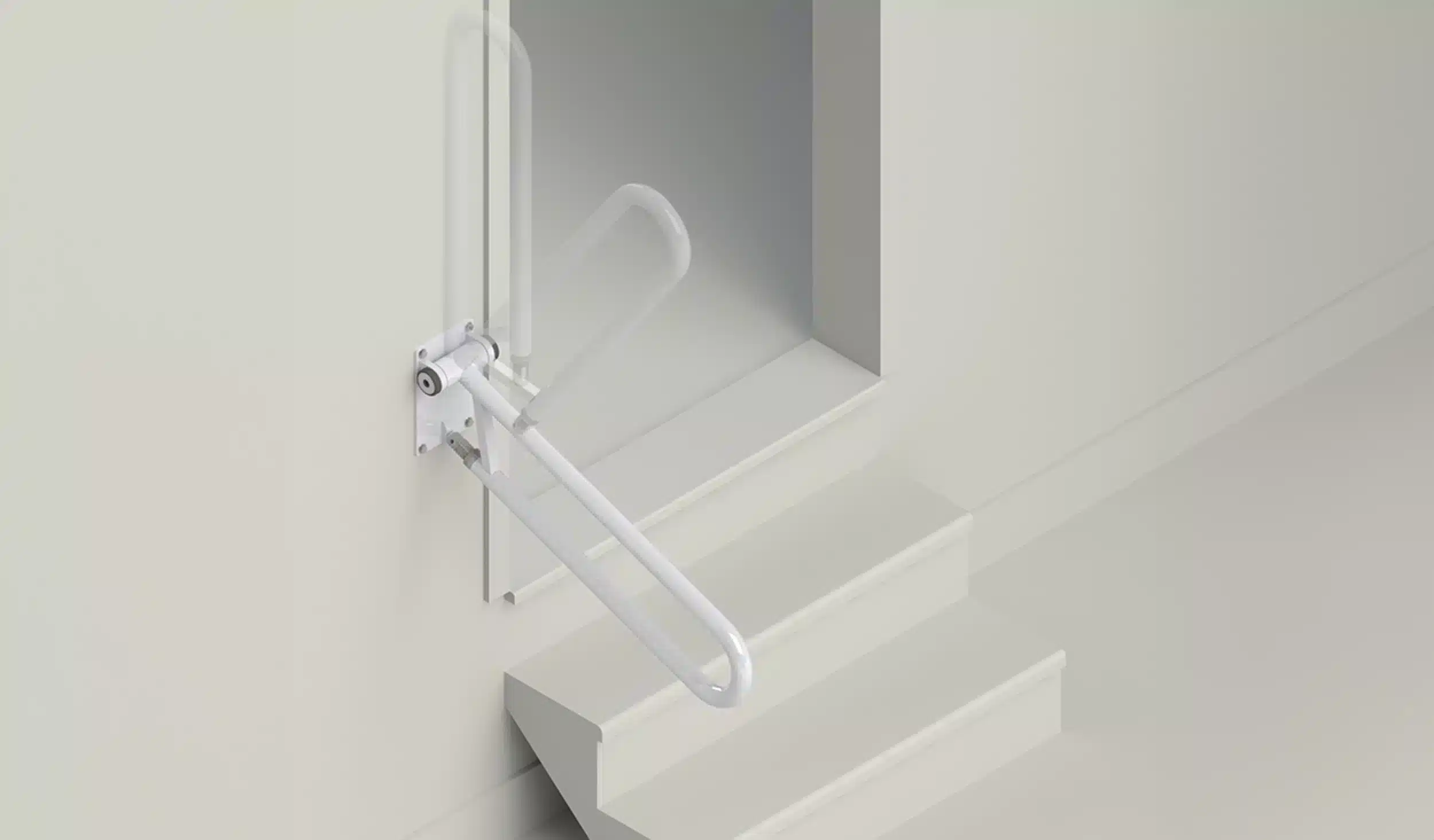 PT Rail Angled - Foldable Wall-Mounted Safety Rail for Stairs & Bath