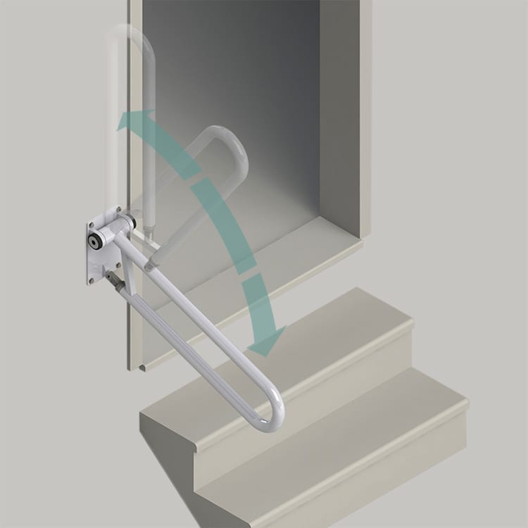 PT Rail Angled - Foldable Wall-Mounted Safety Rail for Stairs & Bath